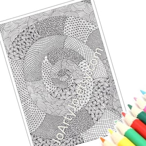Coloring Page Printable, Digital Download, Zentangle Inspired ...