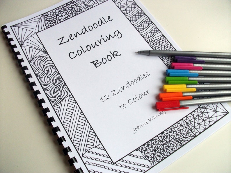 PDF Coloring Book, Zentangle Inspired Printable, INSTANT DOWNLOAD, 12 ...