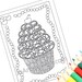 Printable Coloring Page, Zentangle Inspired Cupcake Printable Zendoodle ...