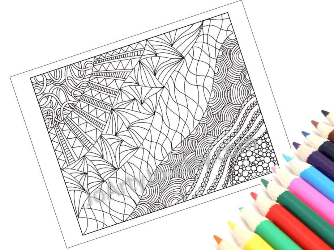 Printable Coloring Page, Zentangle Inspired, Zendoodle- Page 9 - Etsy