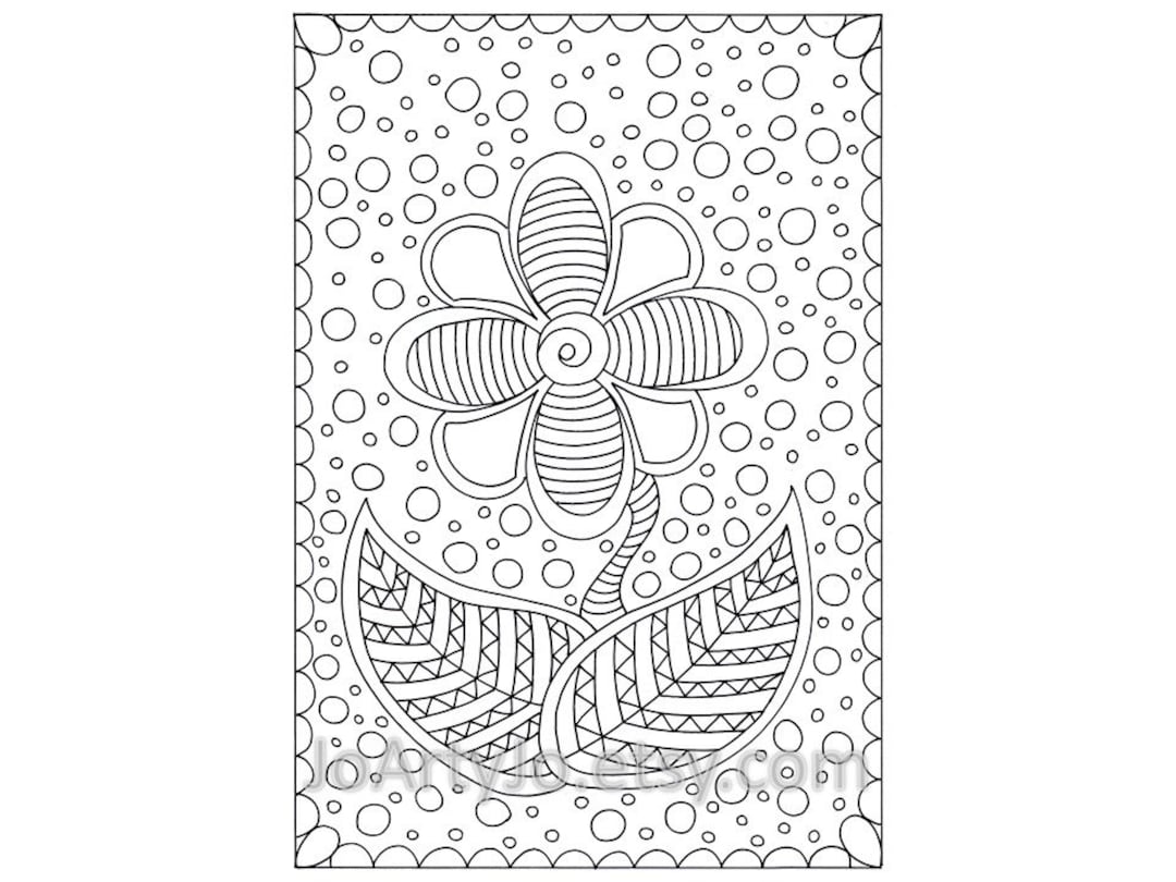 Pretty Zentangle Inspired Flower Coloring Page for Children, Page 67 ...