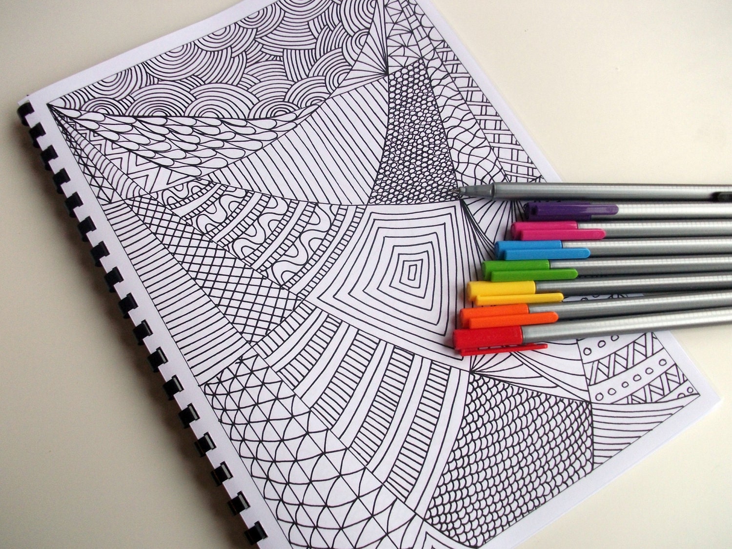 Zentangle Inspired Coloring Book, Printable Activity Forsook Ages, 12 ...