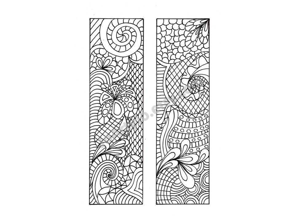Zentangle Inspired Bookmarks, Download Print and Color. 12 Printable ...