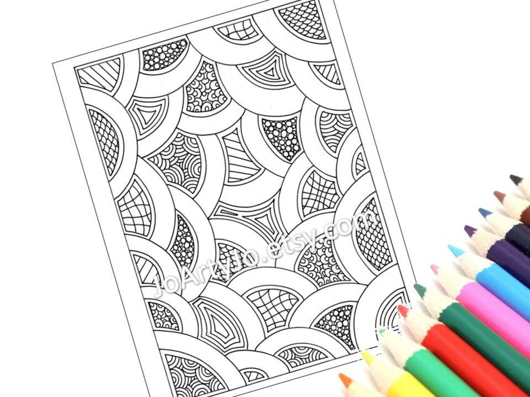 Printable Coloring Page, Zentangle Inspired, Instant Download Zendoodle ...