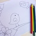 Printable Coloring Pages, Set of 4 Cute Birds - Etsy