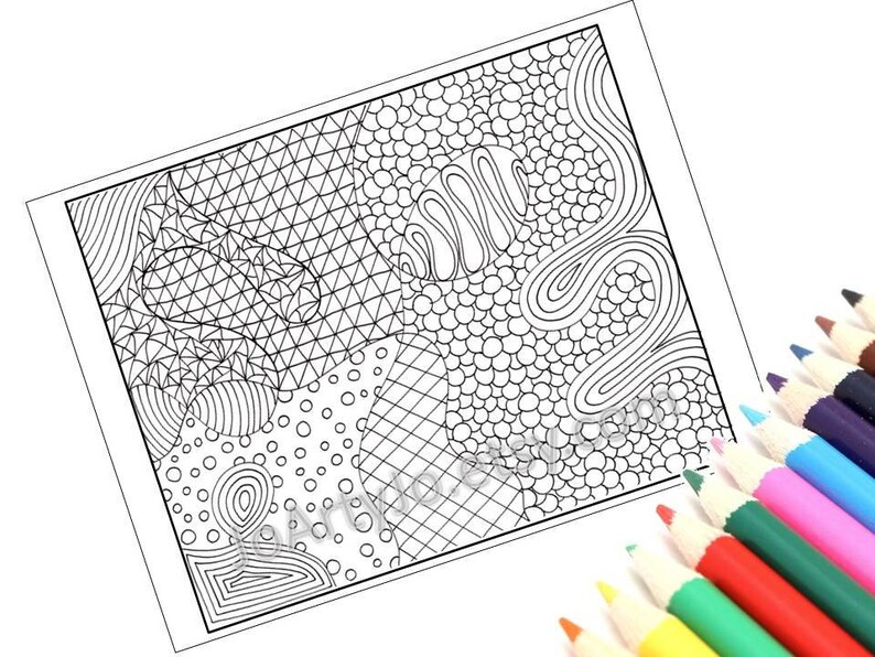 Coloring Page, Printable Zentangle Inspired PDF Zendoodle Pattern, Page ...