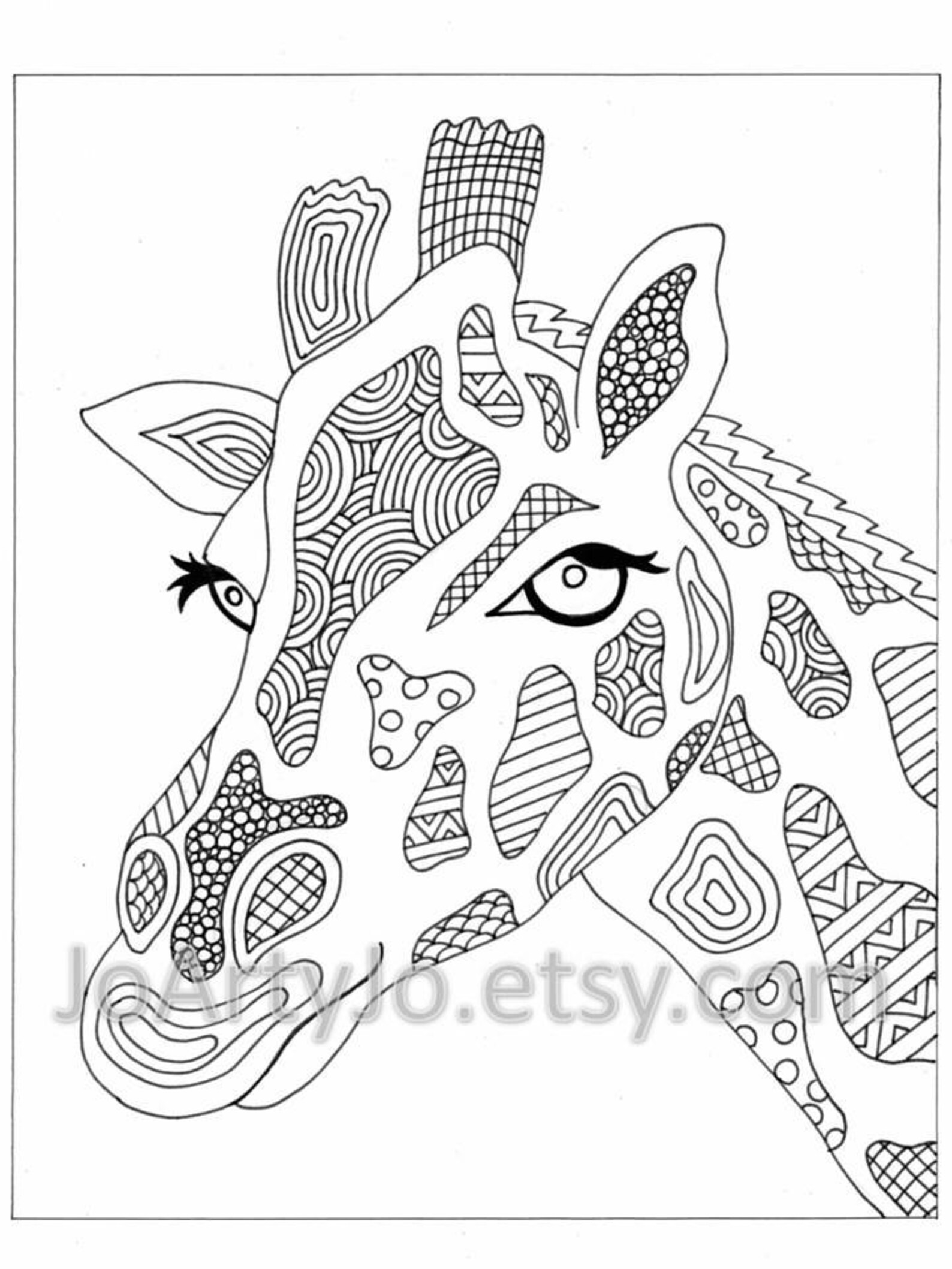 Coloring Page Elephant Zentangle Inspired Printable Zendoodle Page 44 ...