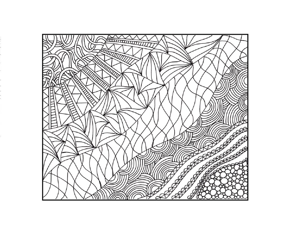Printable Coloring Page, Zentangle Inspired, Zendoodle Page 9 - Etsy