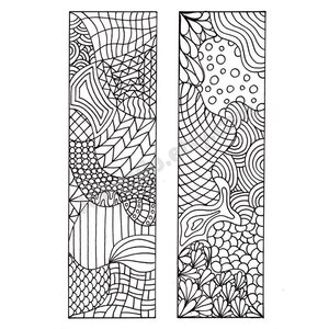 Printable Bookmarks Coloring Page, Zendoodle / Zentangle Inspired ...