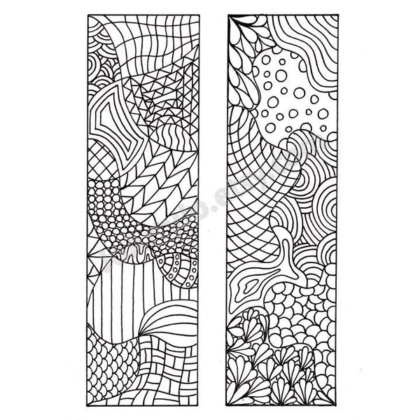 Printable Bookmarks Coloring Page, Zendoodle / Zentangle Inspired ...