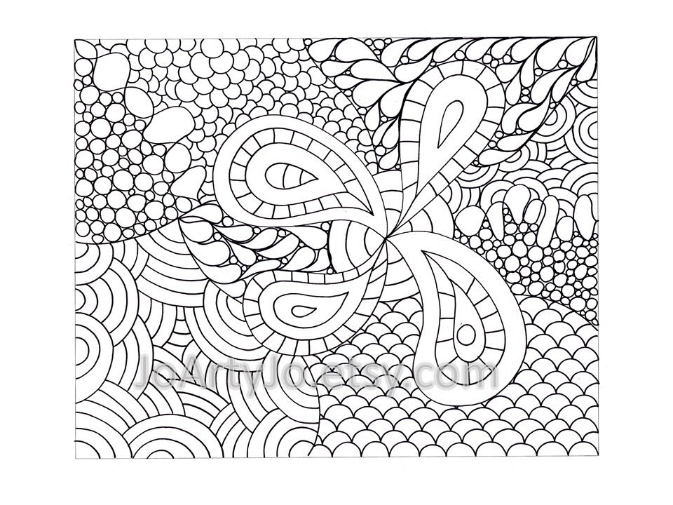 Childrens Zendoodle Coloring Page PDF, Page 66, Printable Instant ...