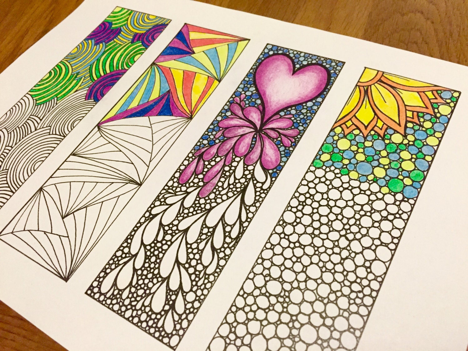 Zendoodle Mindfulness Bookmarks, Inspired by the Art of Zentangle ...