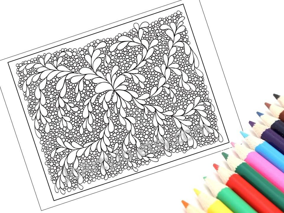 Printable Coloring Page, Zentangle Inspired Valentines Printable- Page ...