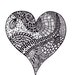 Abstract Heart Print, Valentine's Day Zentangle Inspired Printable Art ...