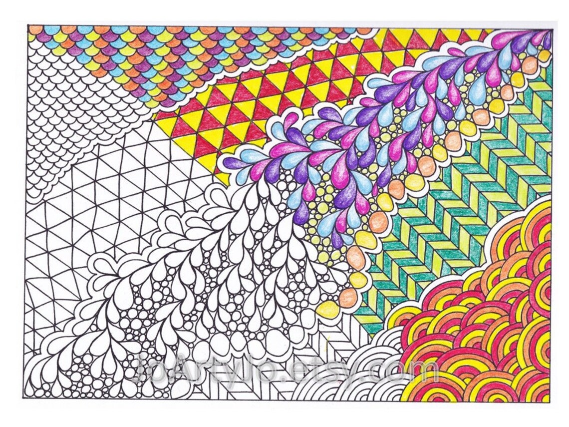 Printable Zendoodle Coloring Page, Inpsired by Zentangle, Page 56 - Etsy