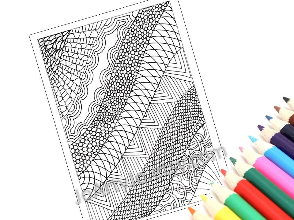Printable Coloring Page Zentangle Inspired PDF Zendoodle - Etsy UK