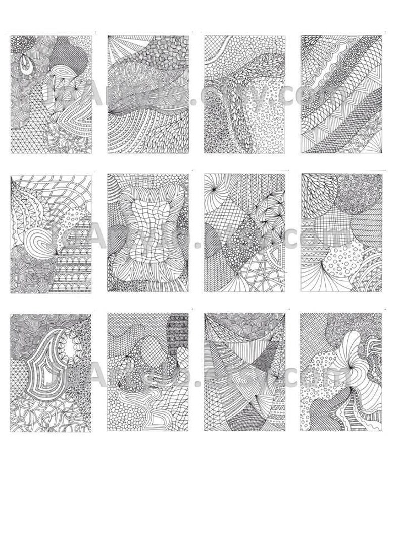 Zentangle Inspired Coloring Book, Printable Activity Forsook Ages, 12 ...