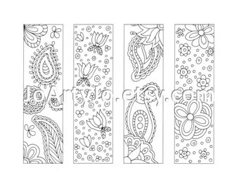 Coloring Bookmarks Zentangle Inspired Instant Download PDF | Etsy