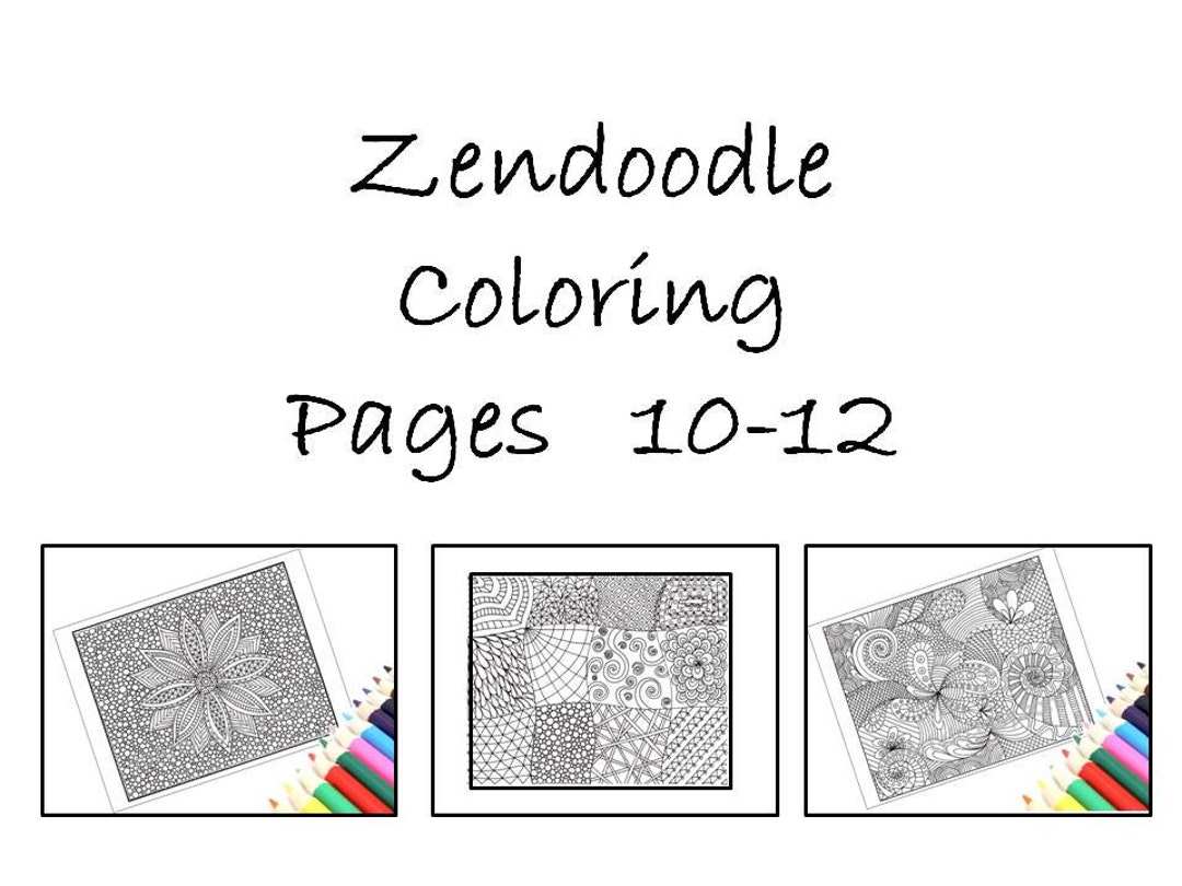 Digital Download Coloring Pages, Zentangle Inspired Pages10-12 - Etsy