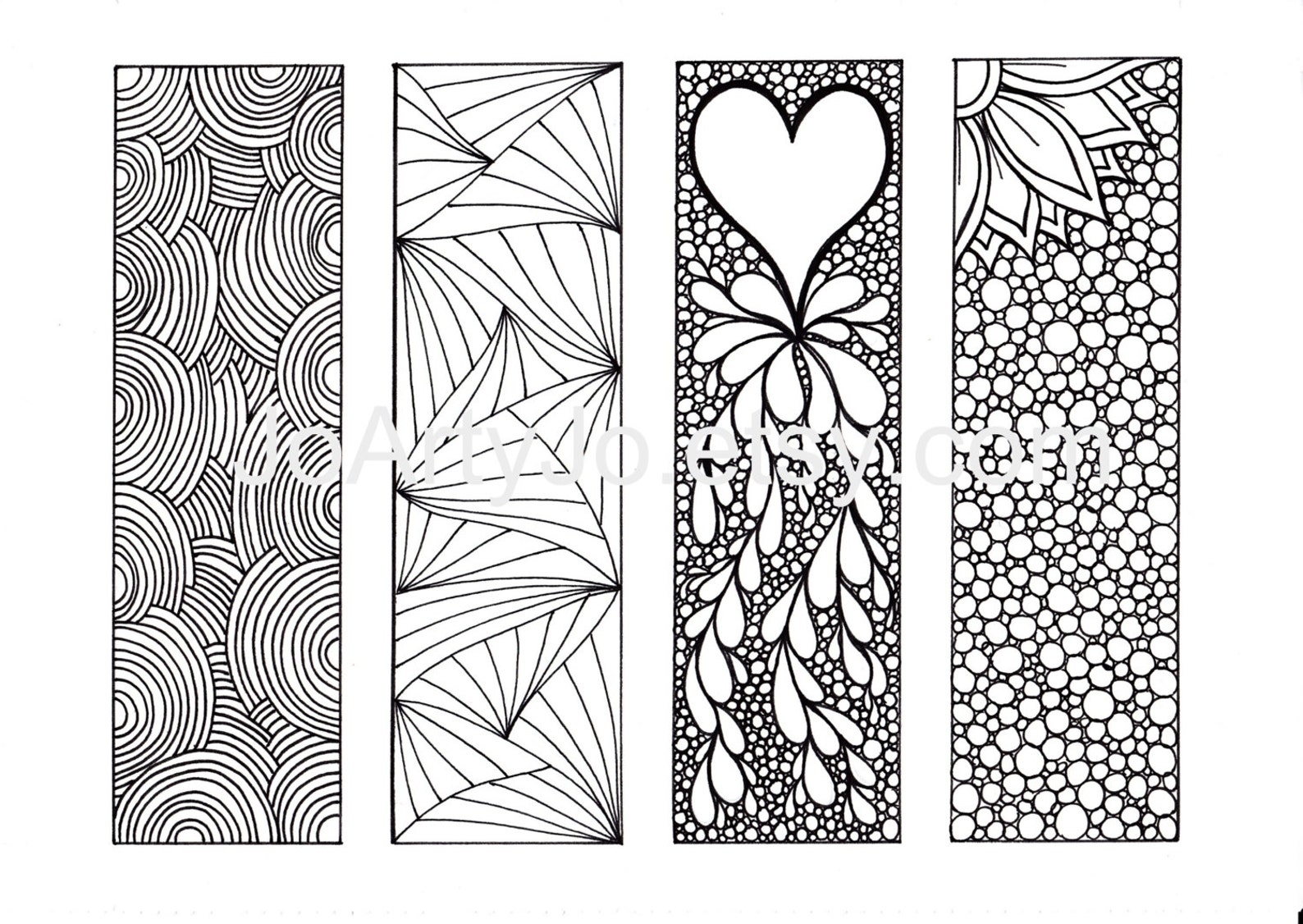 Zendoodle Printable Bookmarks DIY Zentangle Inspired Coloring - Etsy