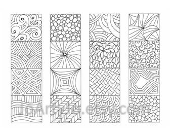 Printable Bookmarks Coloring Page, Zendoodle / Zentangle Inspired ...