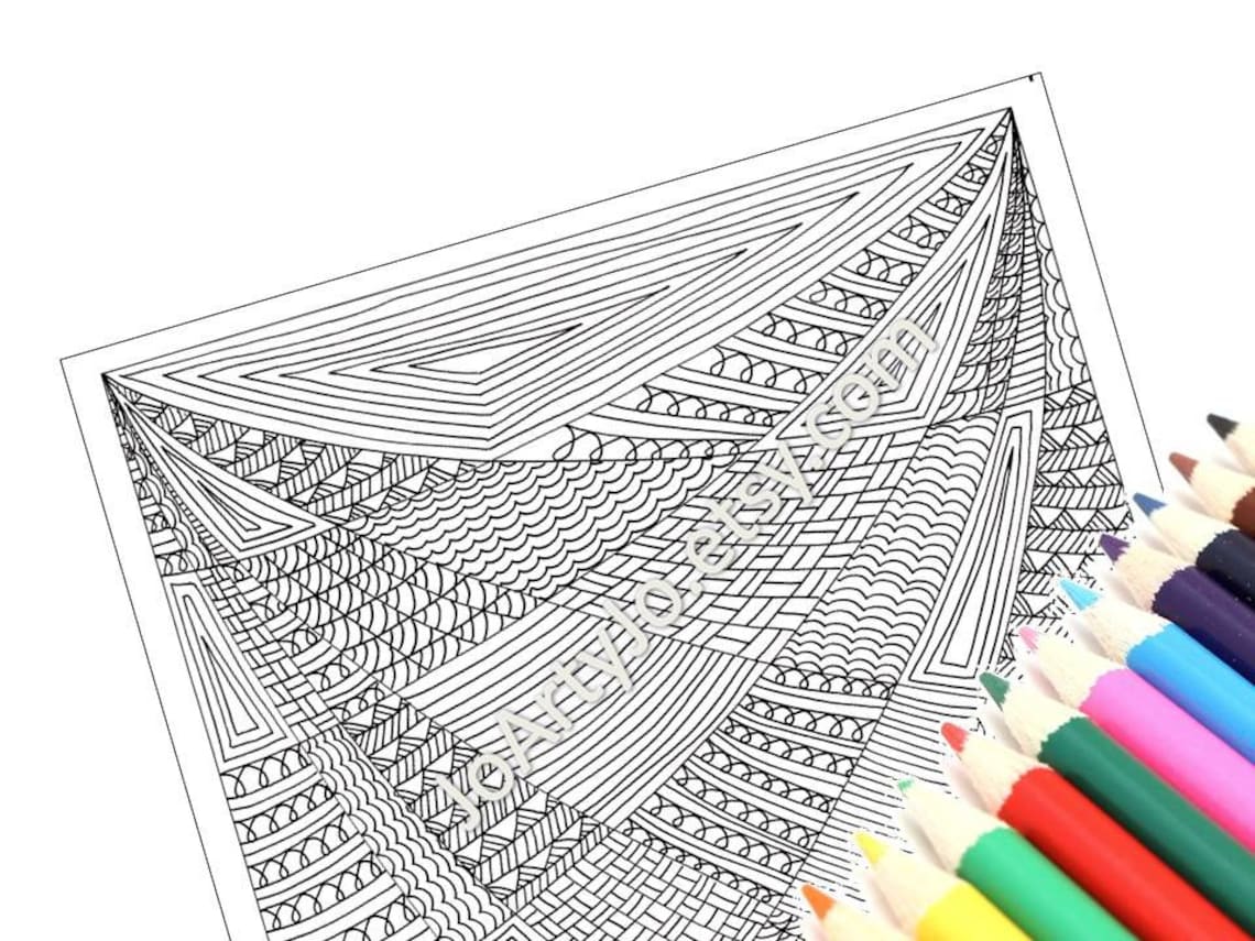 Zendoodle Coloring Page, Printable Intricate Zentangle Inspired Digital ...