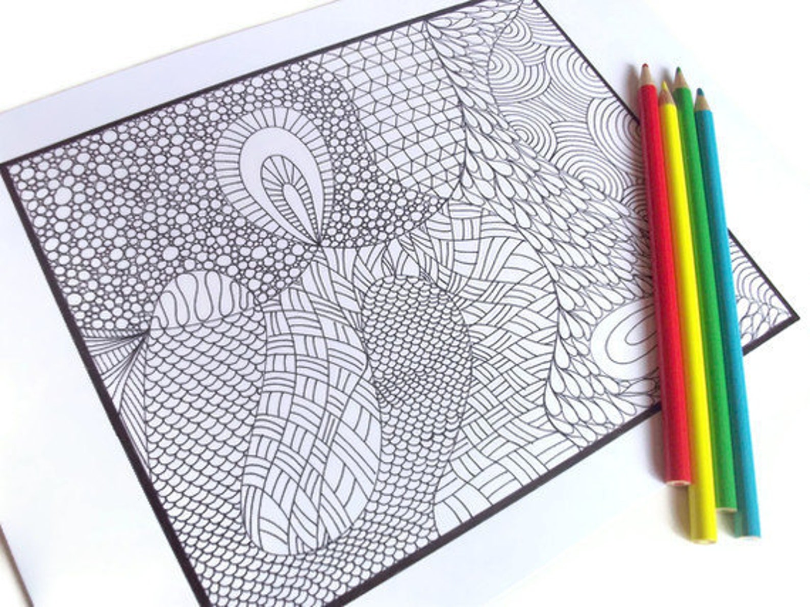 Zendoodle Instant Download Coloring Page, Zentangle Inspired Printable ...