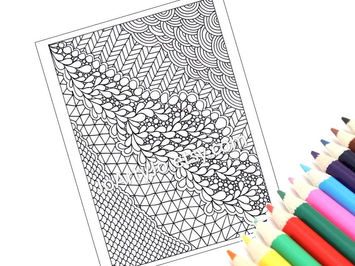 Printable Zendoodle Coloring Page, Inpsired by Zentangle, Page 56 - Etsy
