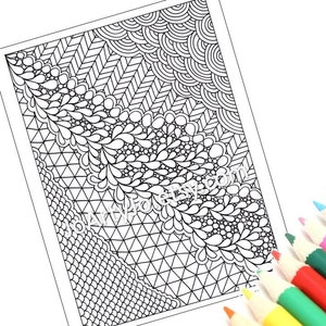 Printable Zendoodle Coloring Page, Inpsired by Zentangle, Page 56 - Etsy