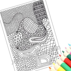 Printable Coloring Page Zentangle Inspired Coloring Pattern - Etsy