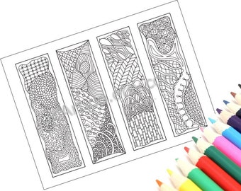 Bookmarks to Color Zentangle Inspired Zendoodle Art | Etsy UK