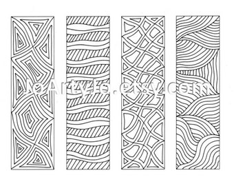 Zentangle Inspired Bookmarks Printable Coloring Digital | Etsy