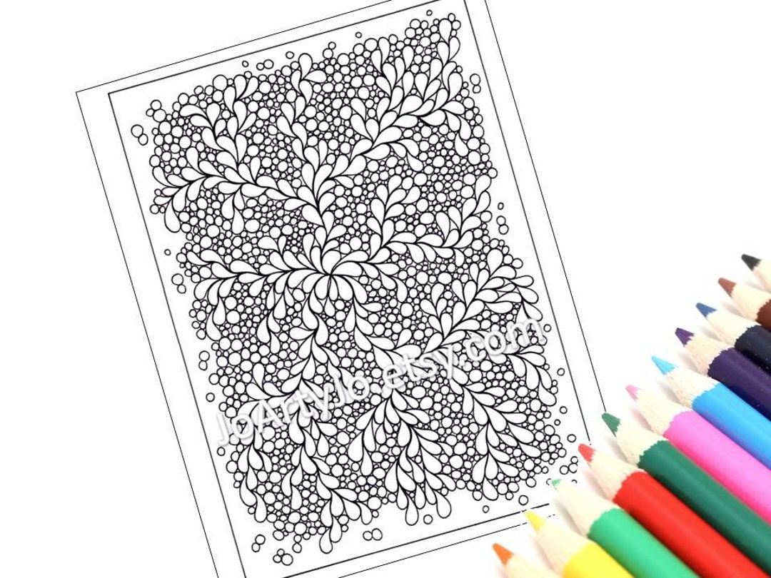 Pretty Pattern Coloring Page PDF, Inspired by the Art of Zentangle ...