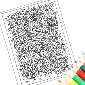Pretty Pattern Coloring Page PDF, Inspired by the Art of Zentangle ...