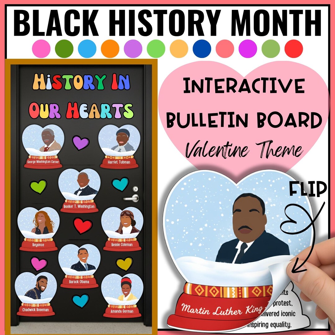 Black History Month & Valentines Day Interactive Bulletin Board ...