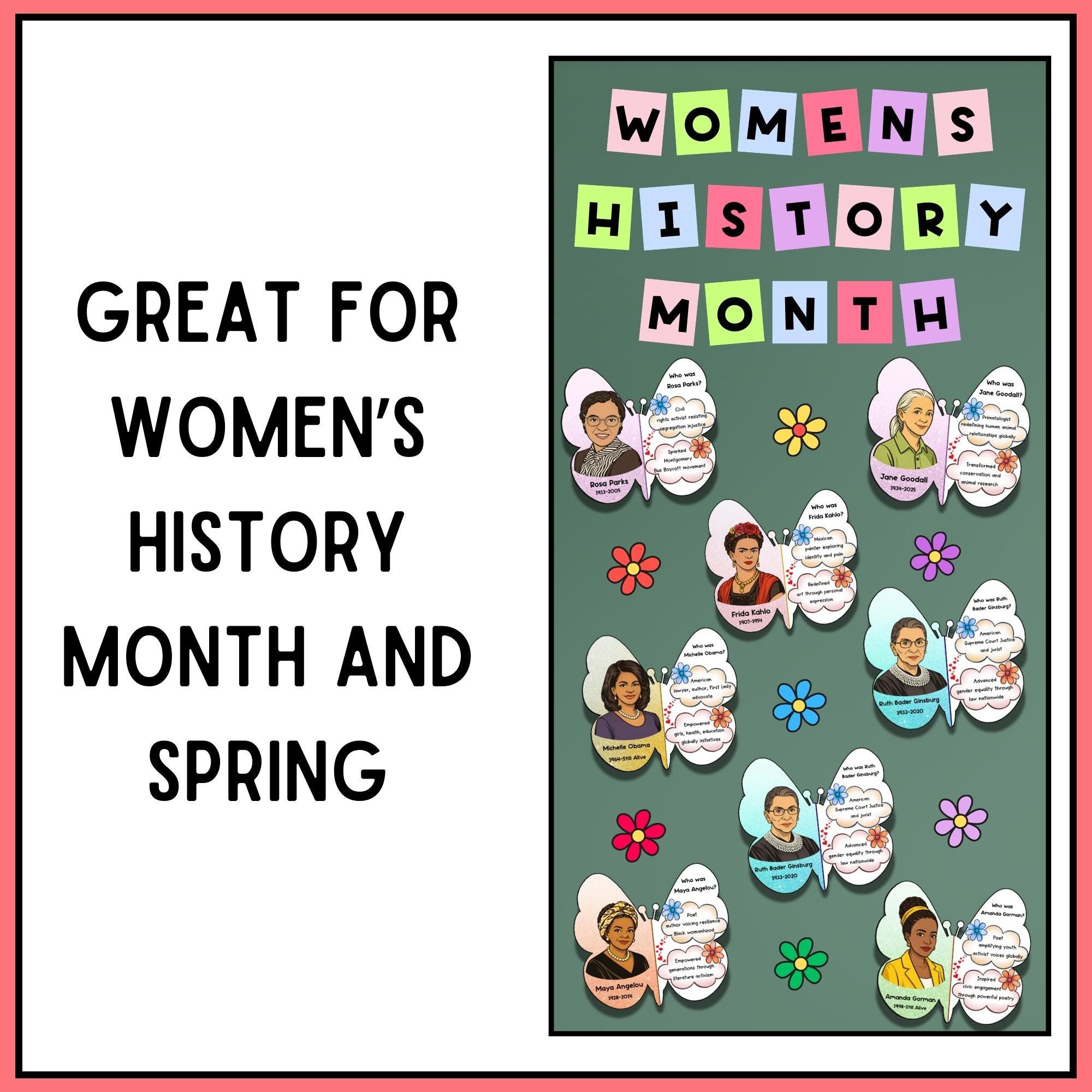 Women's History Month Biography Bulletin Board | March Herstory Poster ...