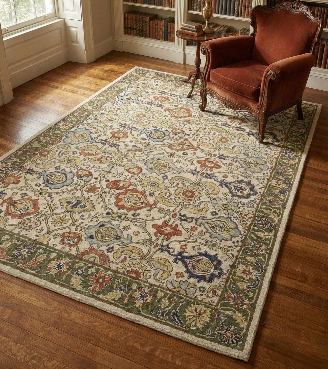 Handmade Vintage Style Persian Rug : Hand Tufted Oriental Design Wool ...
