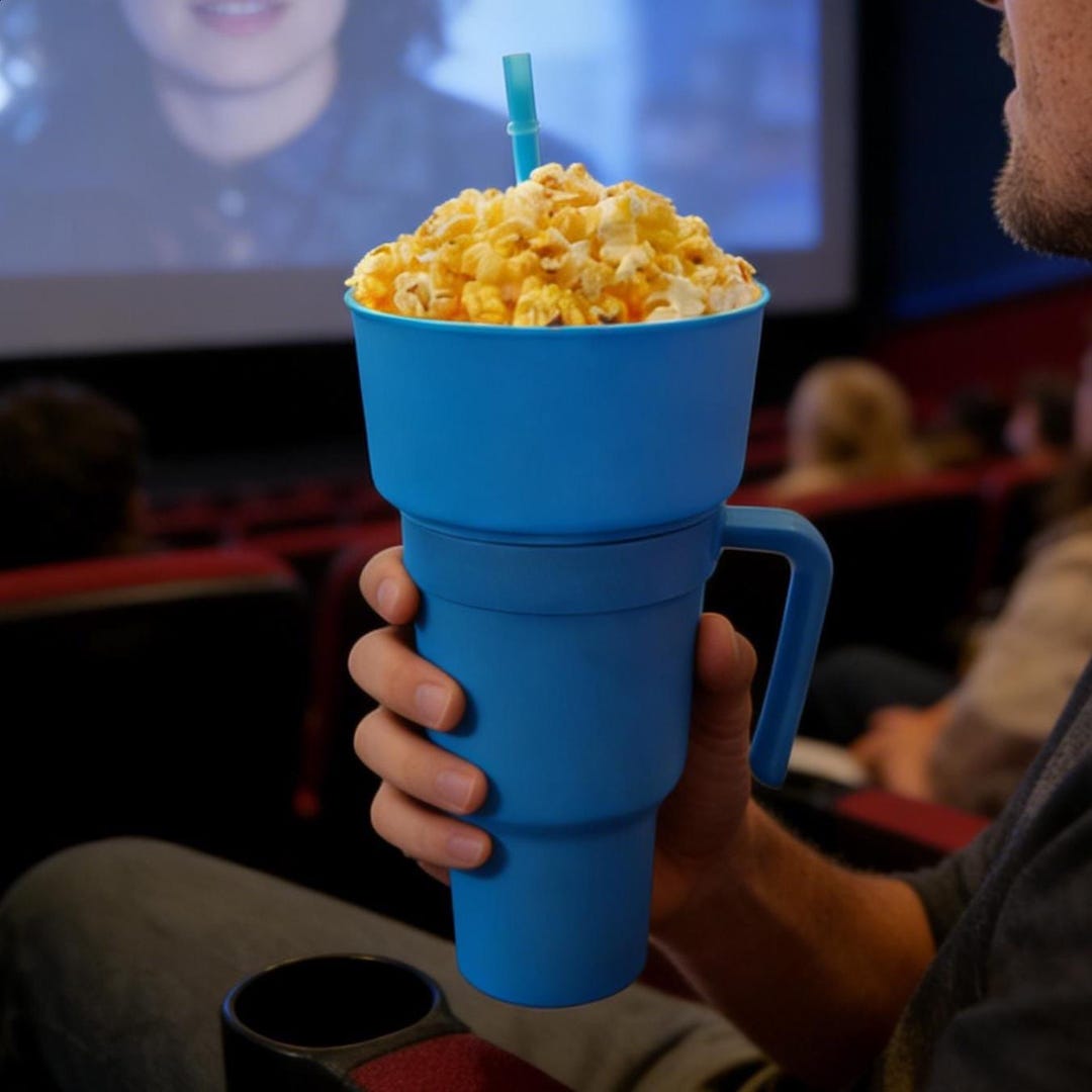 2-in-1 Snack & Drink Cup – Movie Night Combo Holder - Etsy