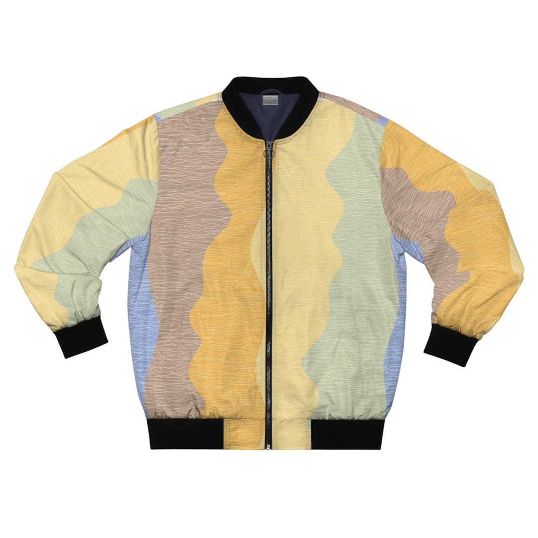 Wavelength Two Bomber Jacket | Colorful All-over Print - Etsy