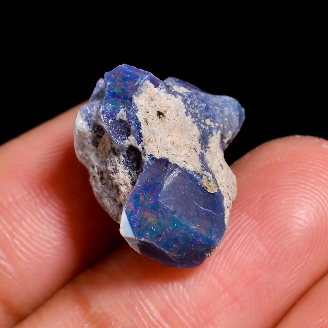 Natural Ethiopian Black Opal Rough Gemstone (9.30ct) | Raw AAA+ Opal ...
