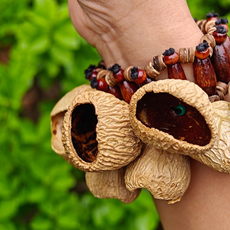 Seed Pod Nut Bracelet Set, Tribal Boho Wooden Beaded Wrist Rattle - Etsy