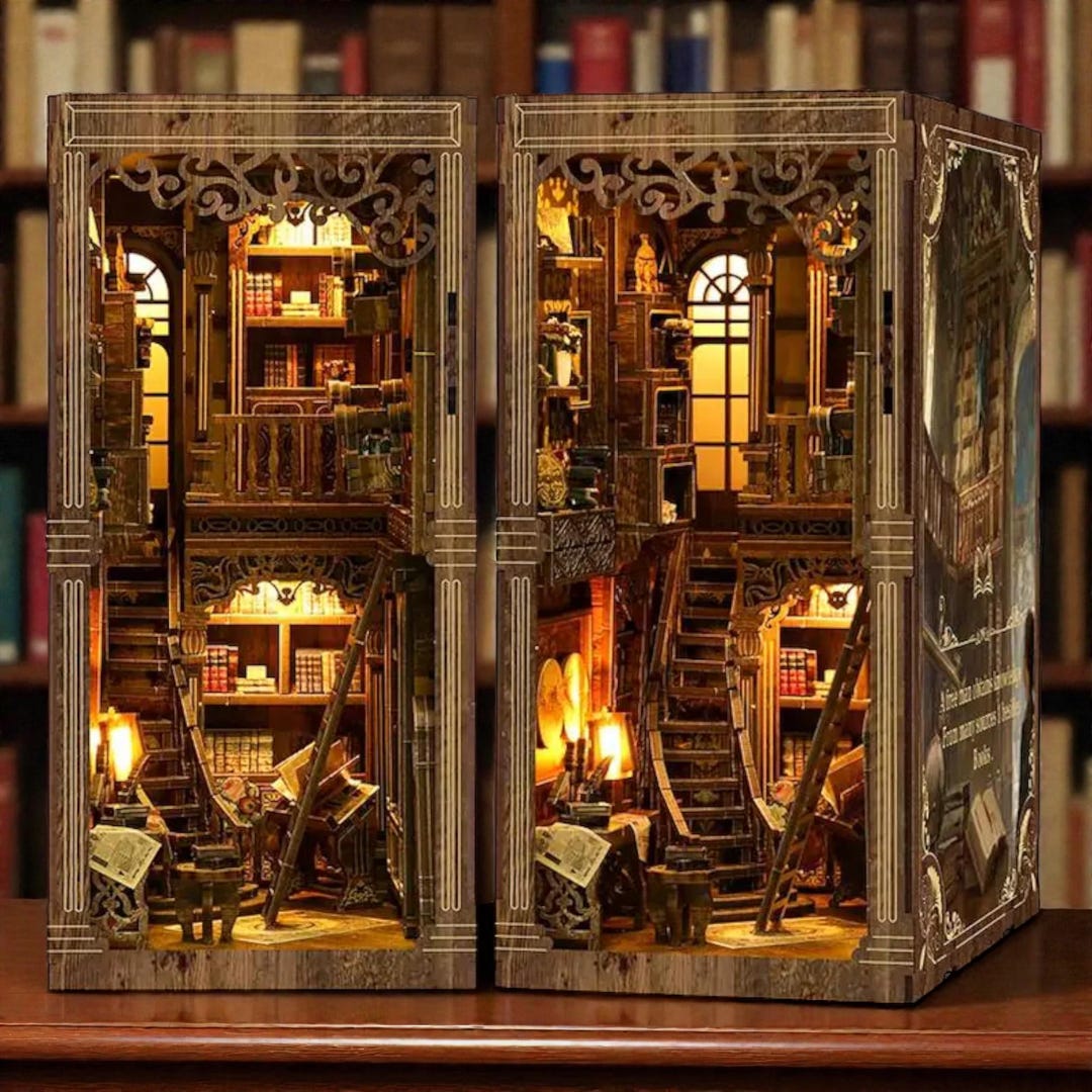 Ancient Library Book Nook Kit – DIY Miniature Bookshelf Decor ...