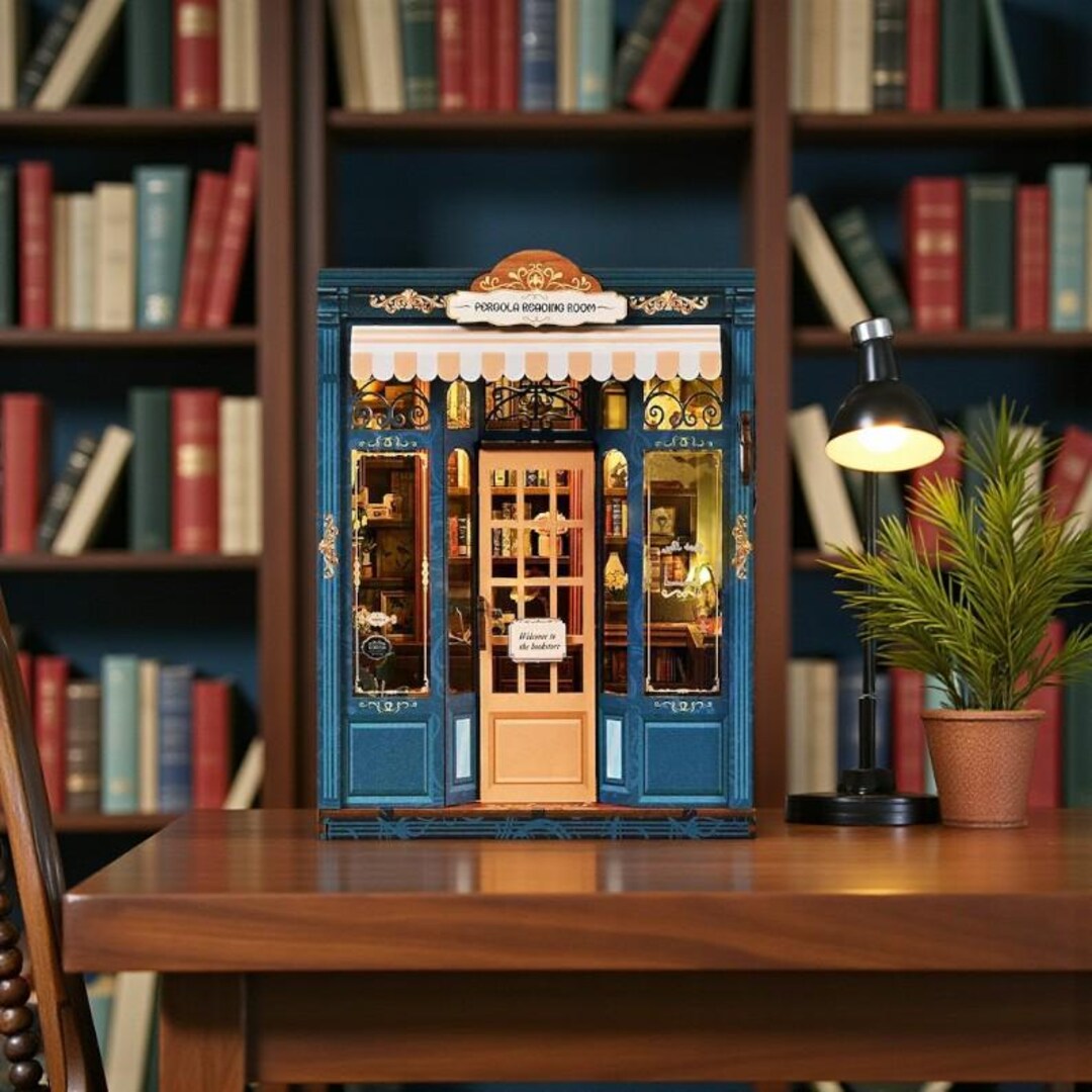 Pergola Reading Room Book Nook Kit – DIY Miniature Library Bookshop, 3D ...
