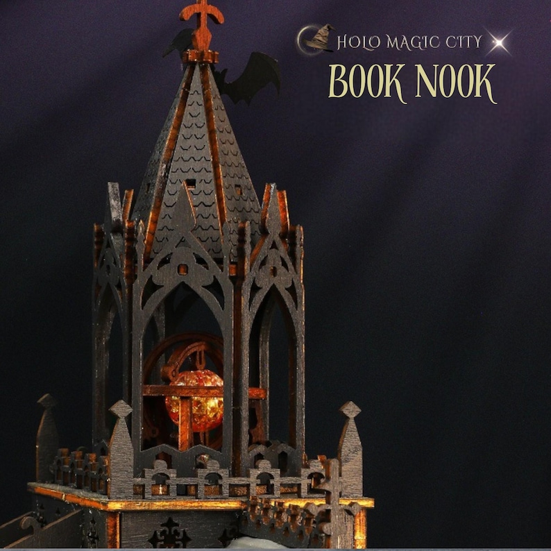 Book Nook Kit DIY Miniature Puzzle Lighted Bookshelf Insert | Retro ...