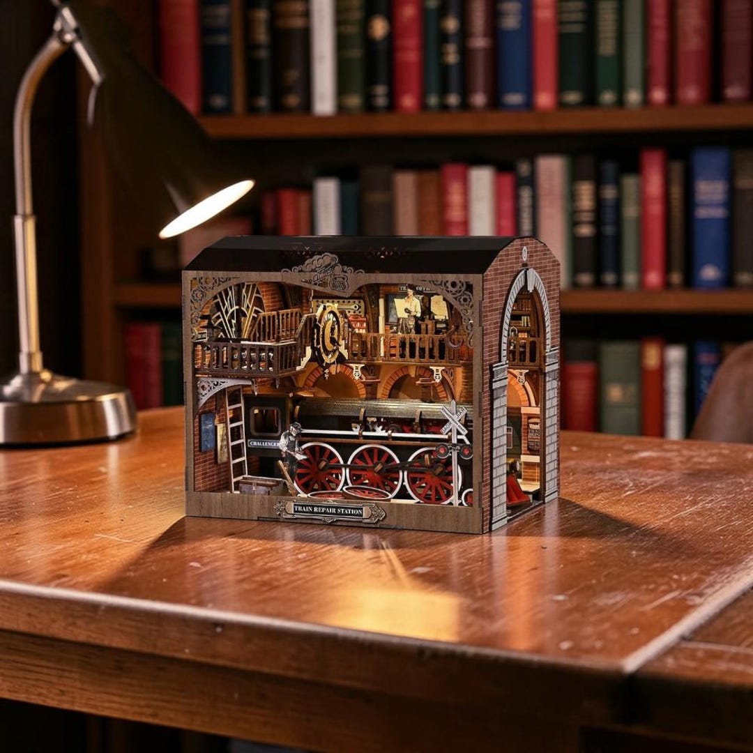 DIY Train Repair Station Book Nook Kit With LED Lights – Vintage ...