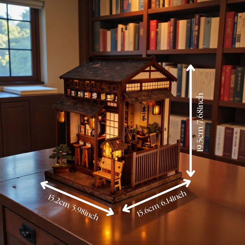 Japanese Izakaya Book Nook Kit – DIY 3D Wooden Puzzle Bookshelf Insert ...