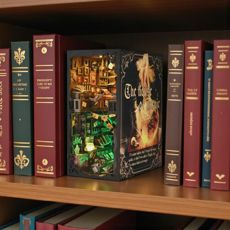 Magic School Book Nook Kit – DIY Wooden Bookshelf Insert Diorama With ...