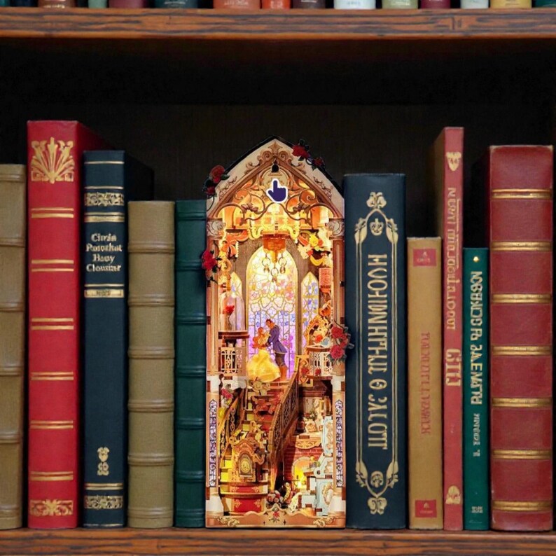 DIY Book Nook Kit – Beast & Beauty Miniature Bookshelf Insert ...