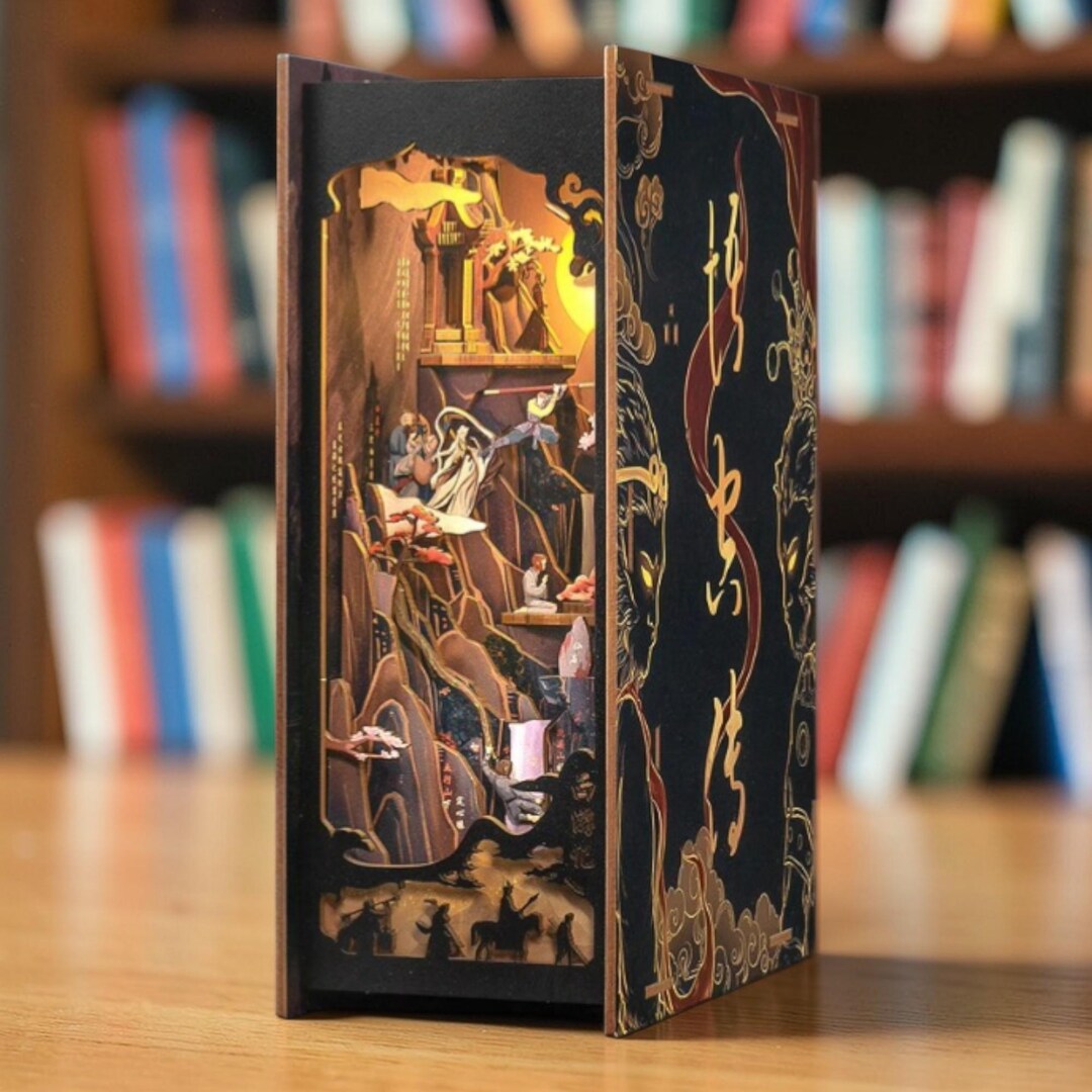 Sun Wukong Book Nook Kit – Monkey King DIY Wooden Miniature Bookshelf ...
