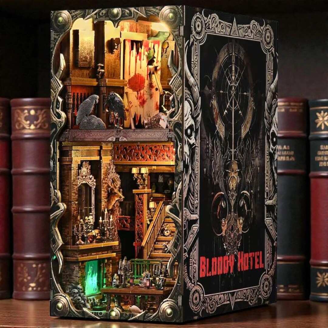Bloody Hotel Book Nook Kit – DIY Horror Miniature Bookshelf Insert ...